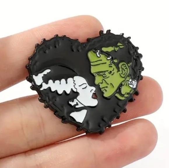 Jewelry | Frankenstein And Bride Enamel Pin | Poshmark